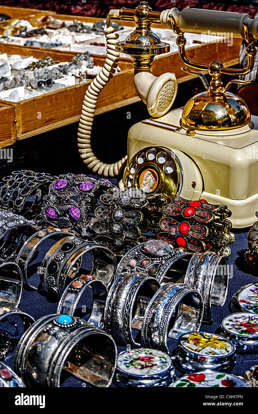 Different colored trinkets displayed in the waiting customers Stock ...