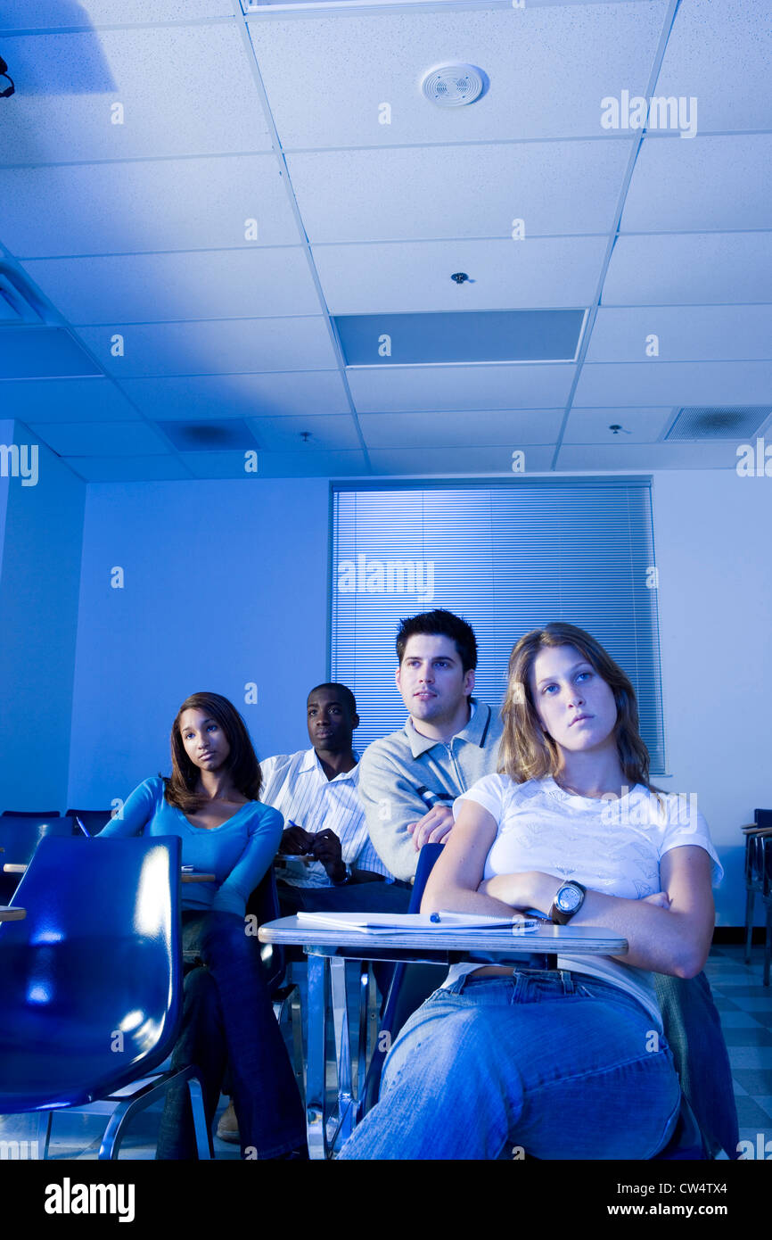 University students attending lecture in the classroom Stock Photo - Alamy