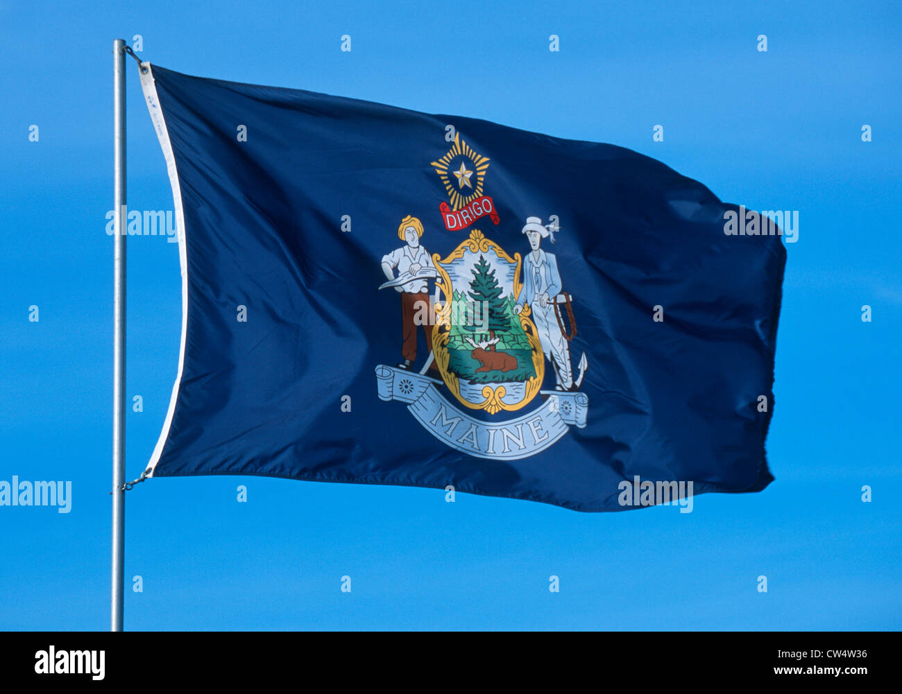 State Flag of Maine Stock Photo - Alamy