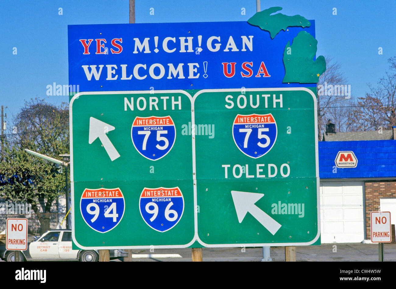 Welcome to Michigan Sign Stock Photo - Alamy