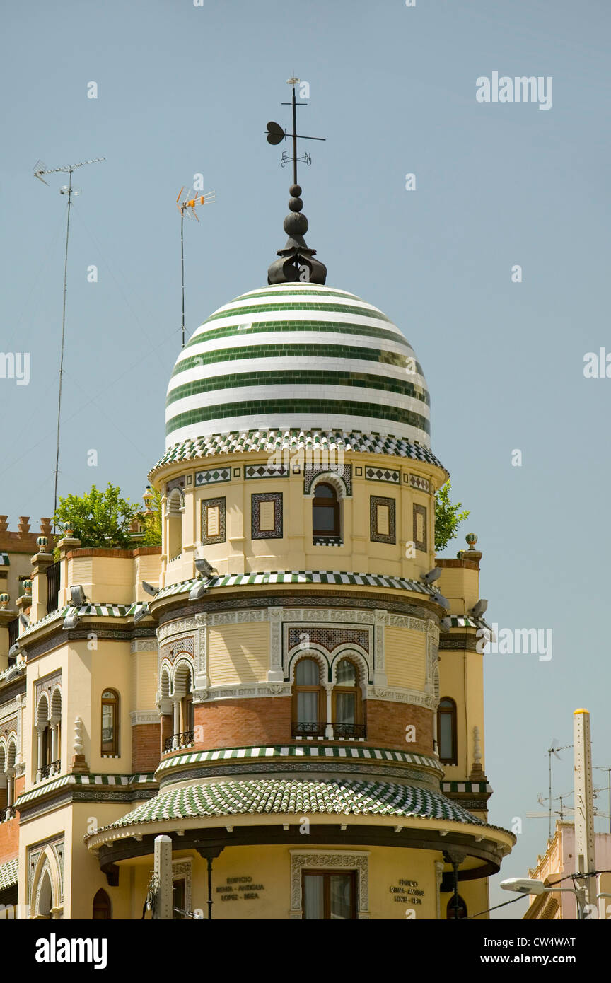 Moorish building in old Centro district of Sevilla, Southern Spain ...