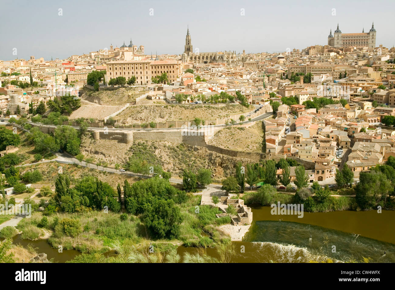 View overlooking the Tagus River and Toledo, Spain Stock Photo - Alamy