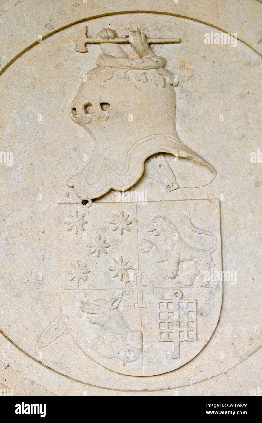 Detail Knight in stone on wall Templar Castle and Convent Knights ...