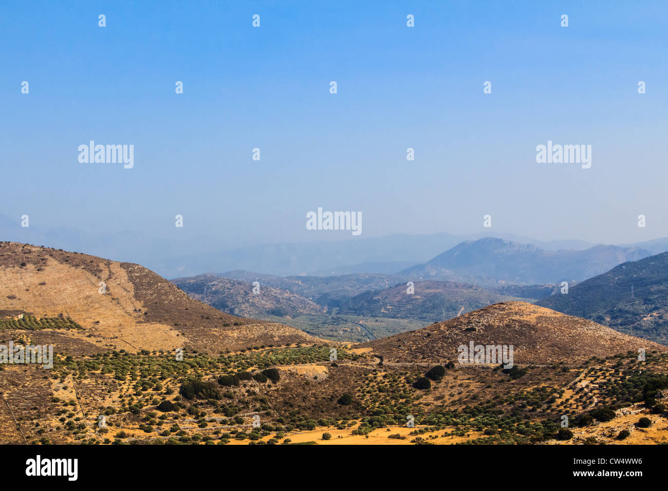 Landscape of hills in crete Stock Photo - Alamy