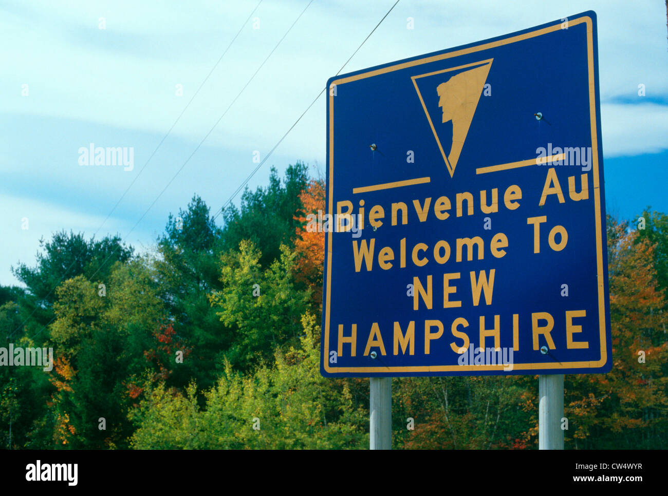 Welcome to New Hampshire Sign Stock Photo - Alamy