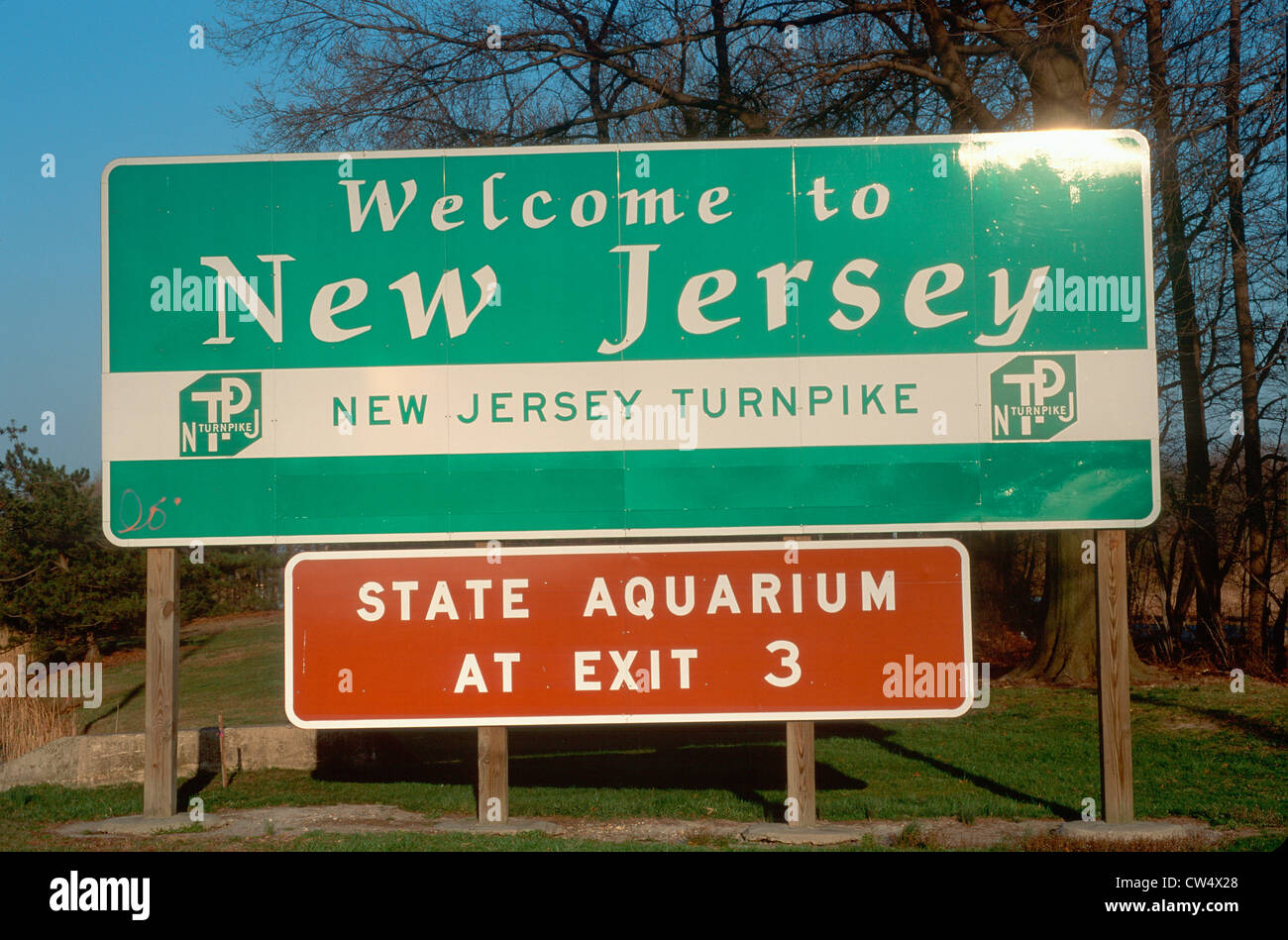 Welcome to New Jersey Sign Stock Photo - Alamy