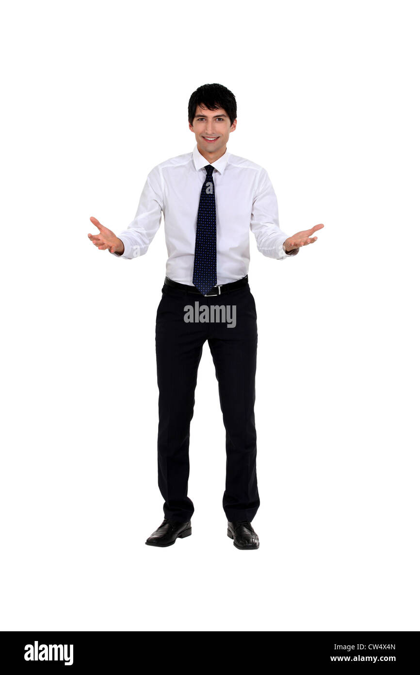 Businessman asking question Stock Photo - Alamy