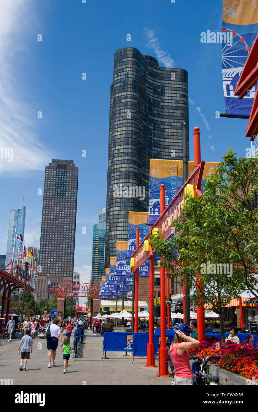 Navy Pier and Lake Point Tower in Chicago, Illinois Stock Photo - Alamy