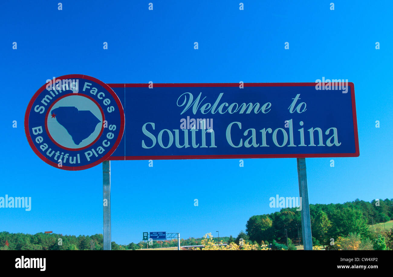 Welcome to South Carolina Sign Stock Photo - Alamy