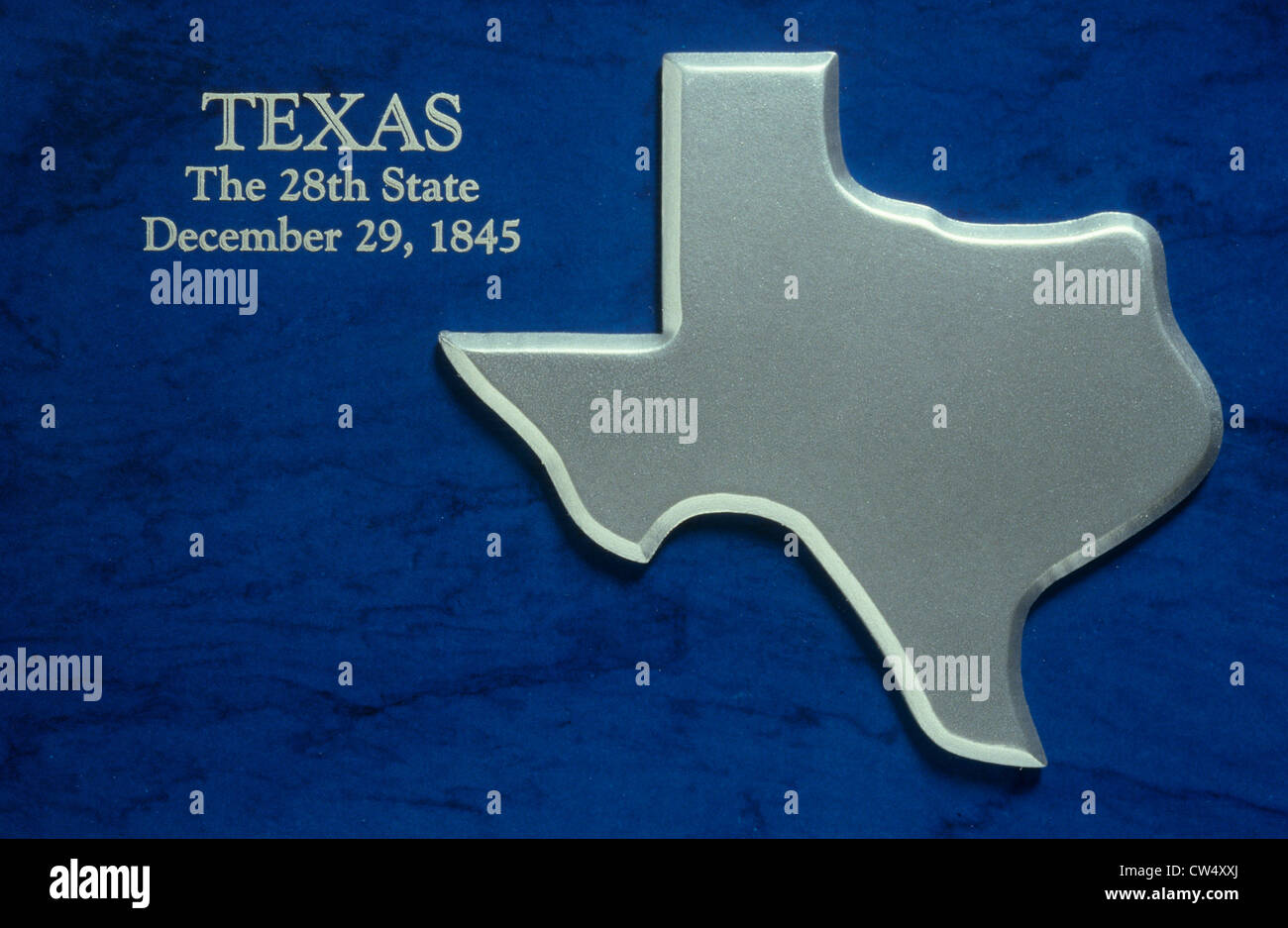 Silver Map of Texas Stock Photo - Alamy