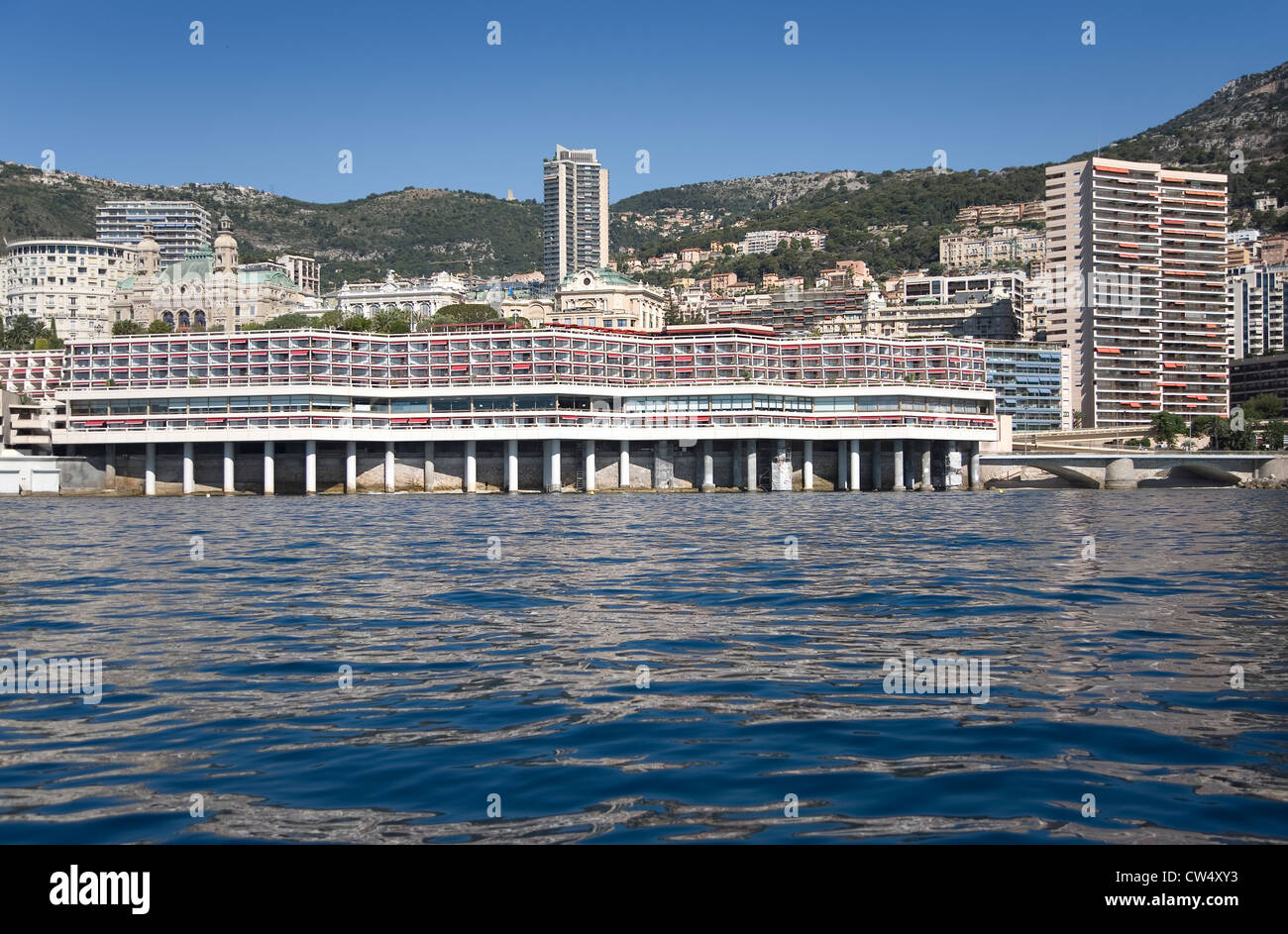 Seaside view of Monte-Carlo and skyline, the Principality of Monaco ...