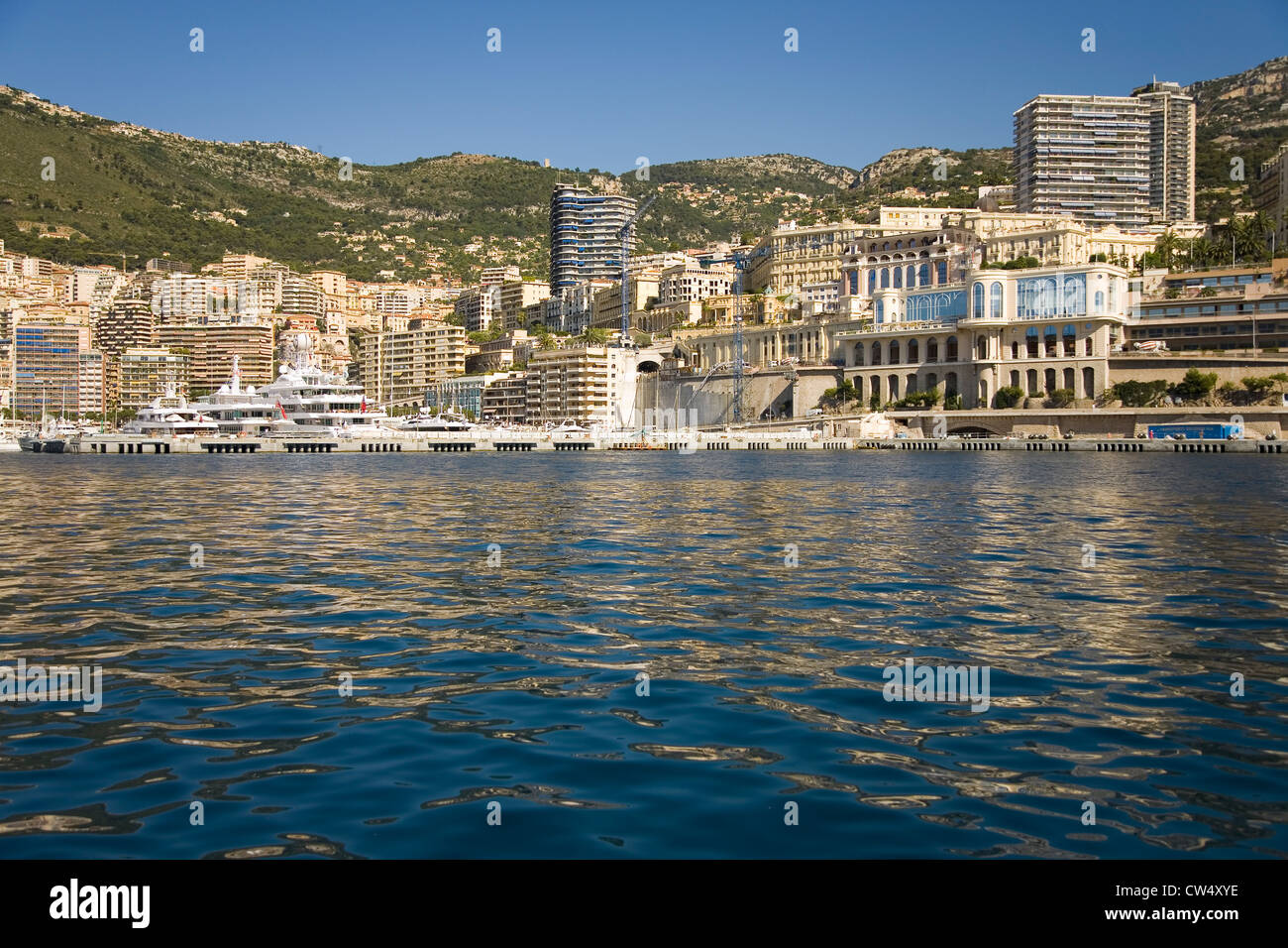 Seaside view of Monte-Carlo and skyline, the Principality of Monaco ...