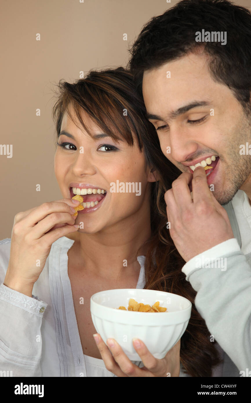 Eating cereal man mouth hi-res stock photography and images - Alamy