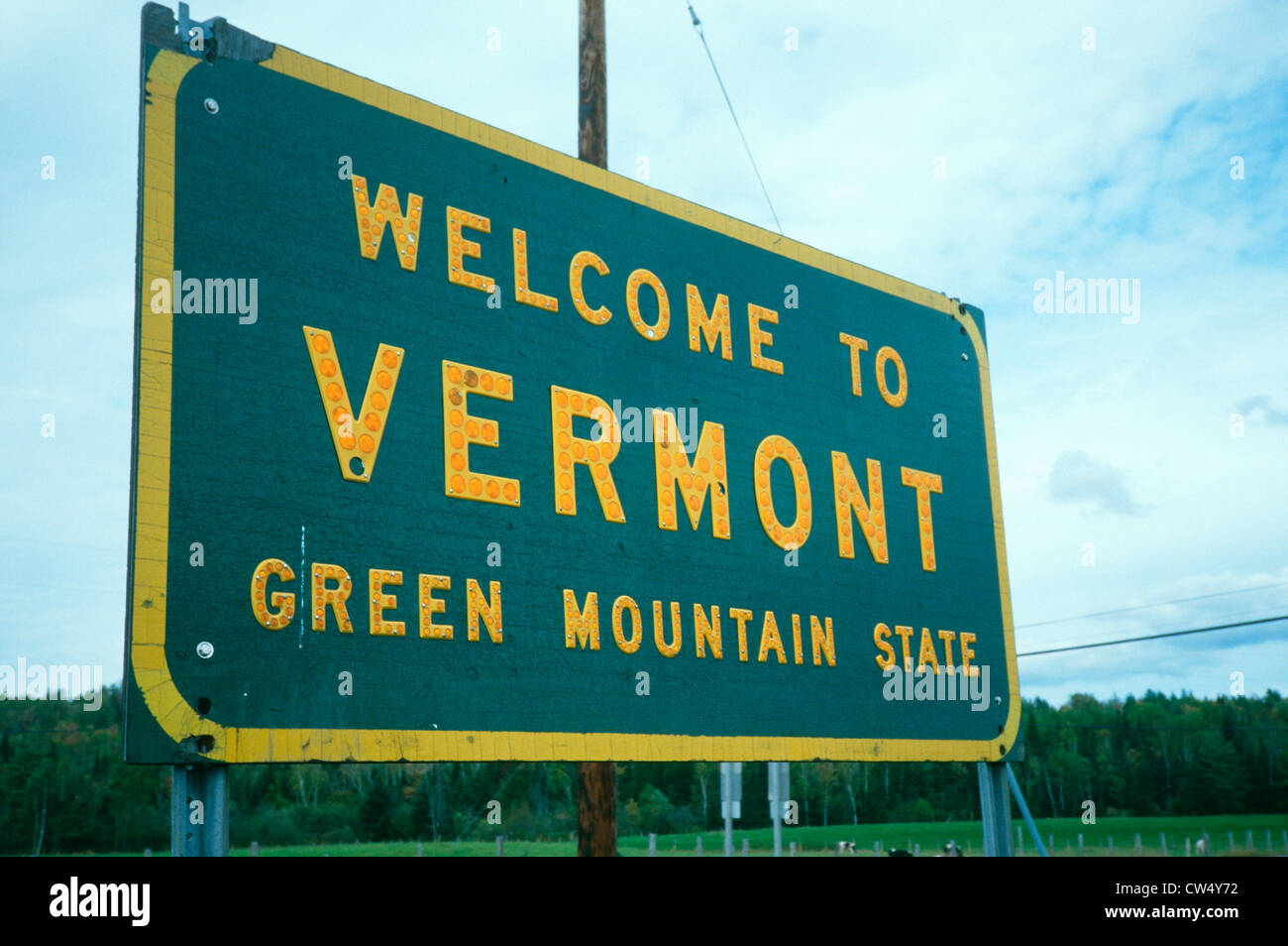 Welcome to Vermont Sign Stock Photo - Alamy