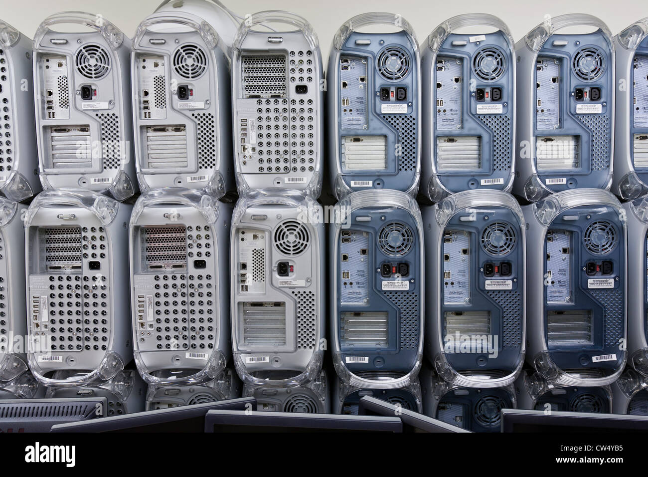 Outdated corporate computer equipment slated for recycling Stock Photo ...