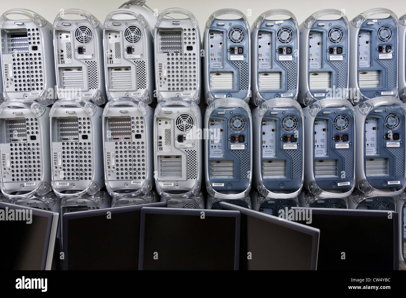 Outdated corporate computer equipment slated for recycling Stock Photo ...