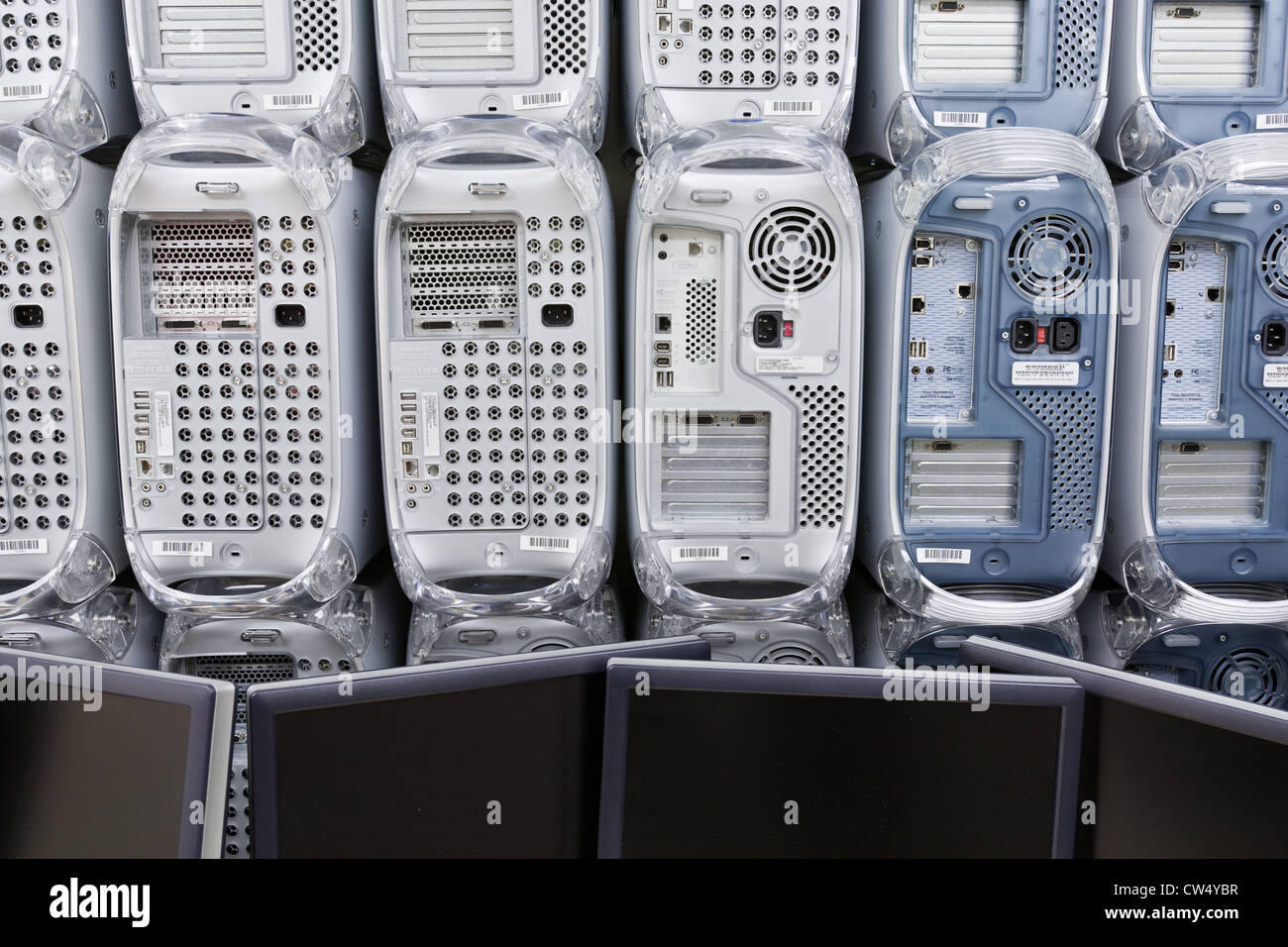 Outdated corporate computer equipment slated for recycling Stock Photo ...