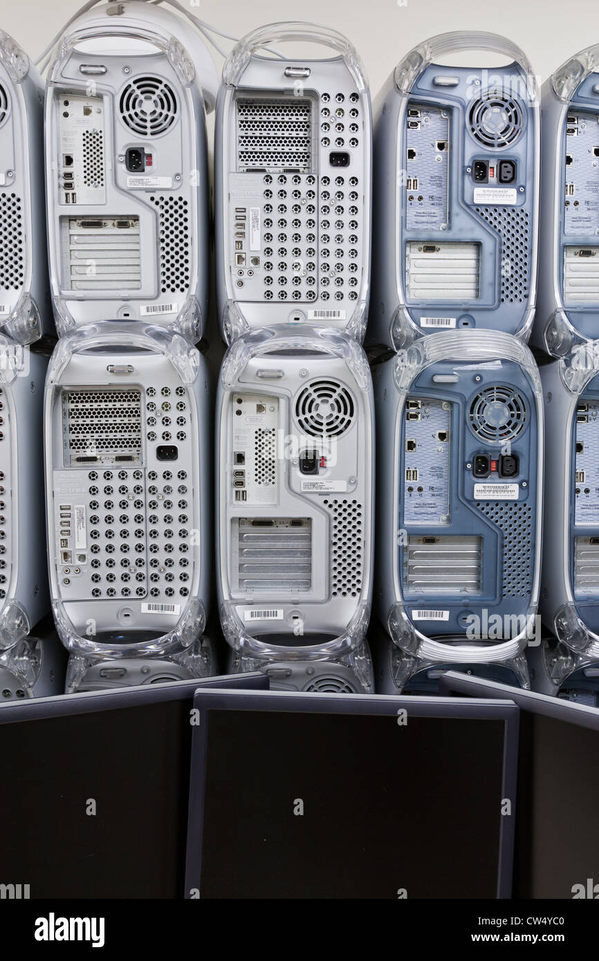 Outdated corporate computer equipment slated for recycling Stock Photo ...