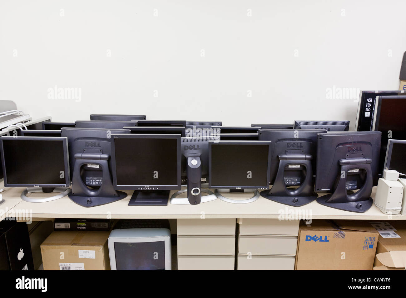 Outdated computer monitors slated for recycling Stock Photo - Alamy