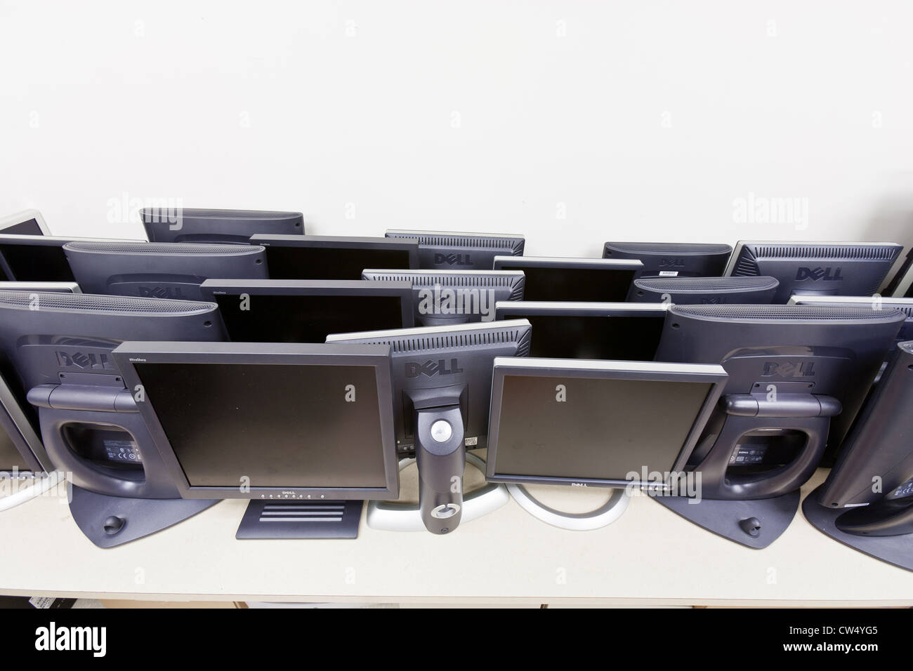 Outdated computer monitors slated for recycling Stock Photo - Alamy