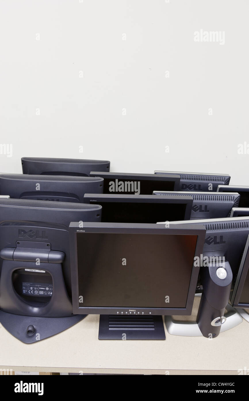 Outdated computer monitors slated for recycling Stock Photo - Alamy