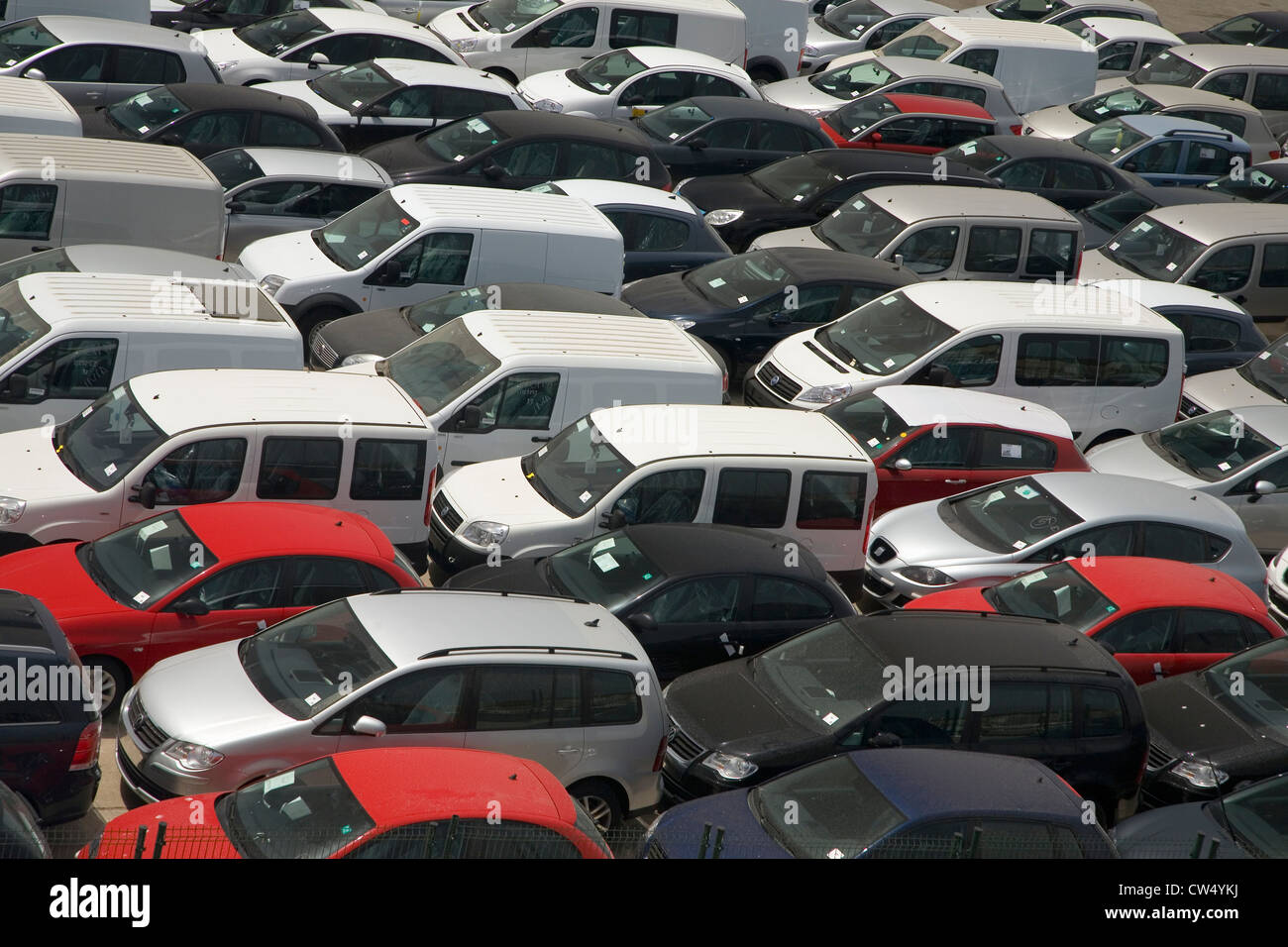 New cars coming into Italy, via Rome, Italy Stock Photo - Alamy