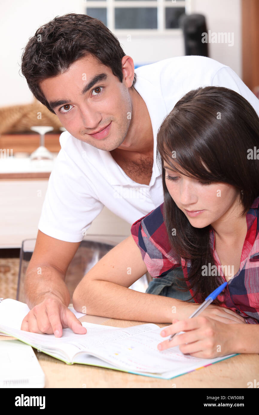 Help with homework Stock Photo - Alamy