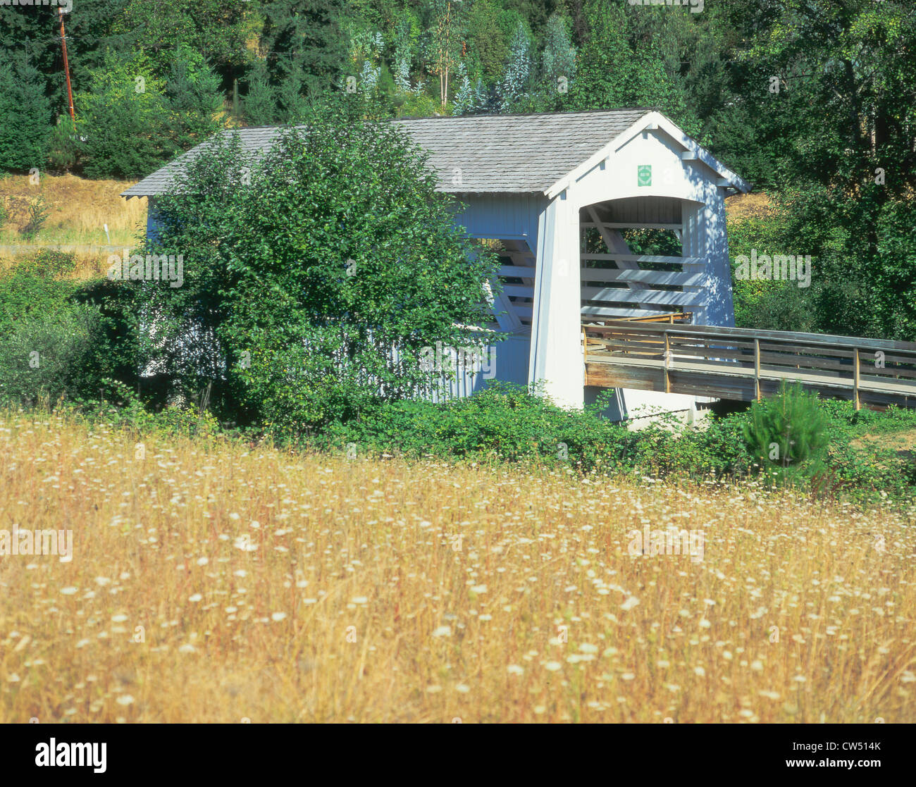 Sandy Creek Covered Bridge, Southern Oregon Stock Photo - Alamy