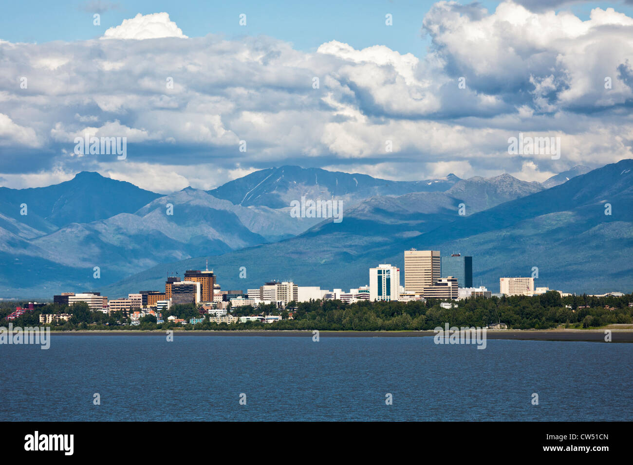 USA, Alaska, Anchorage skyline Stock Photo - Alamy