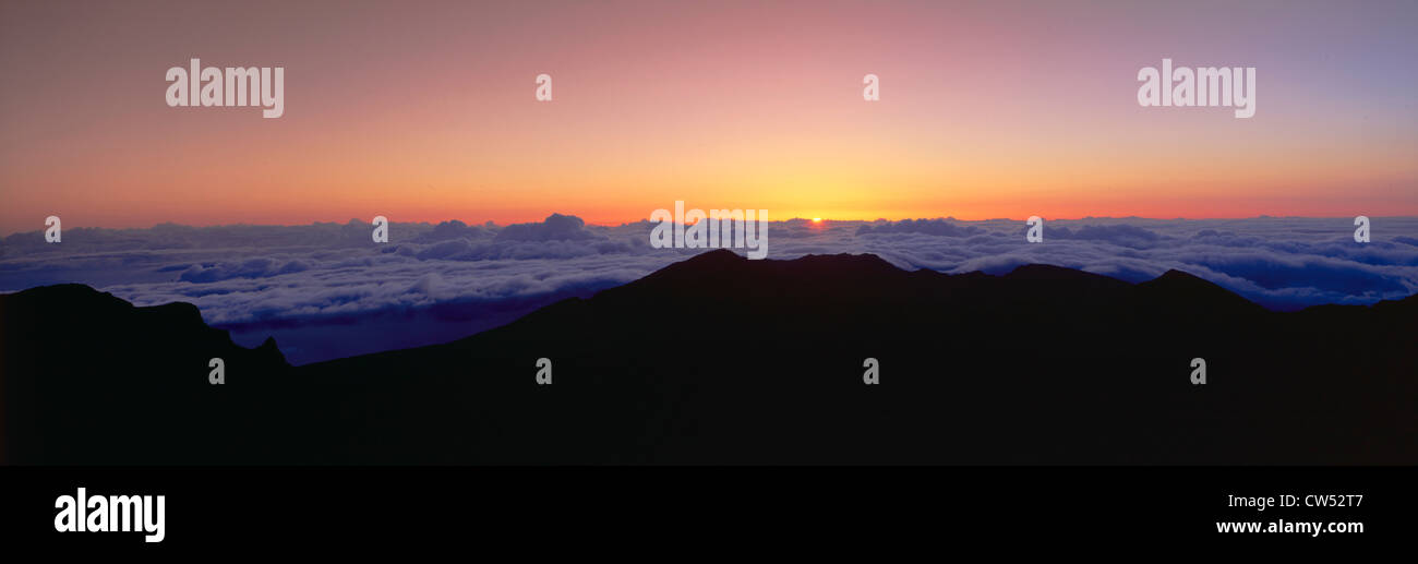 Sunrise over Haleakala volcano summit, Maui, Hawaii Stock Photo - Alamy