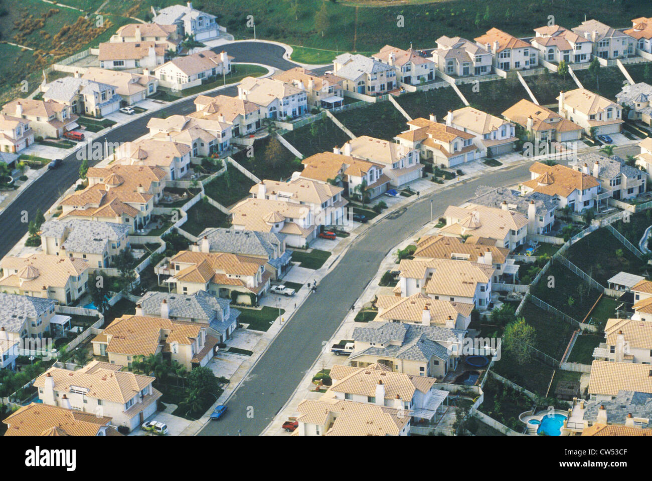 Aerial view of Orange County suburbs, CA Stock Photo - Alamy