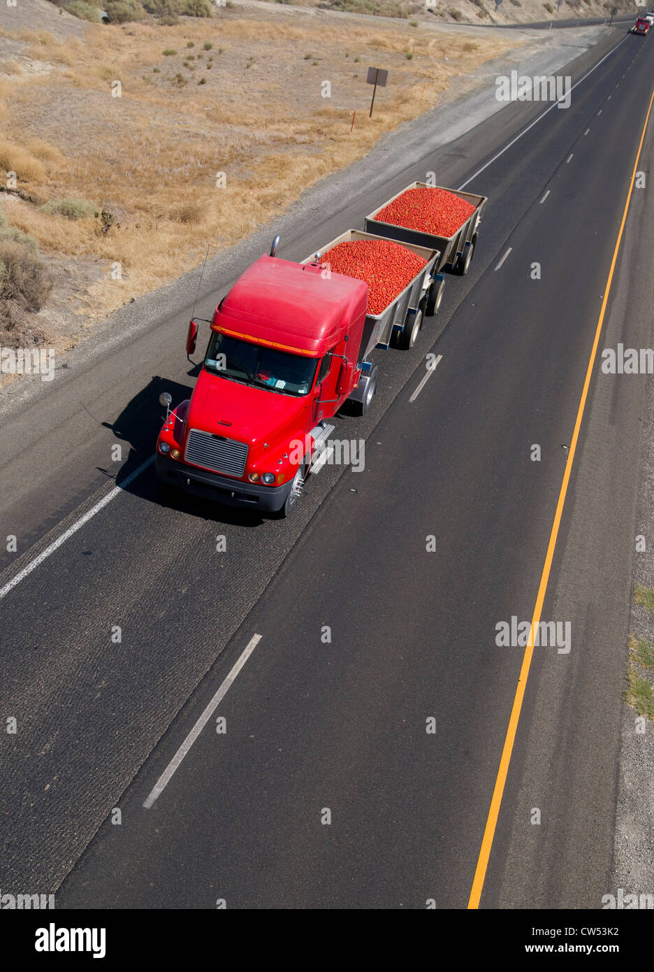 Semi truck driving from above High Resolution Stock Photography and ...