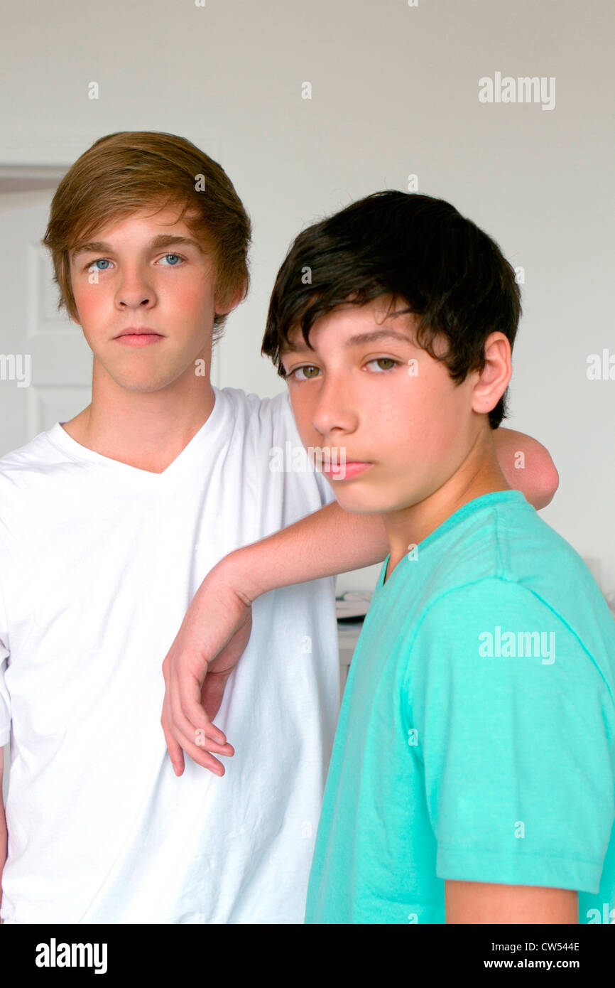 Portrait of two boys Stock Photo - Alamy