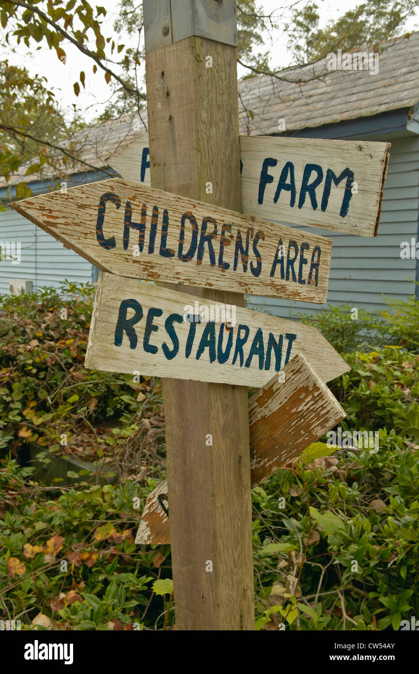 Old antique road signs to Children's Area in Andersonville, Georgia ...