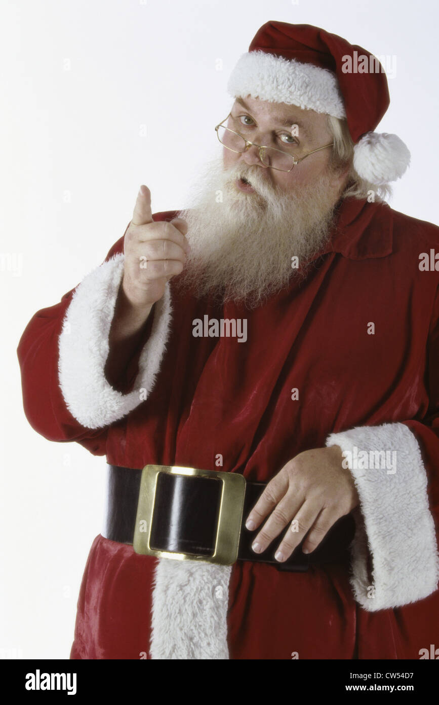 Portrait of Santa Claus pointing forward Stock Photo - Alamy
