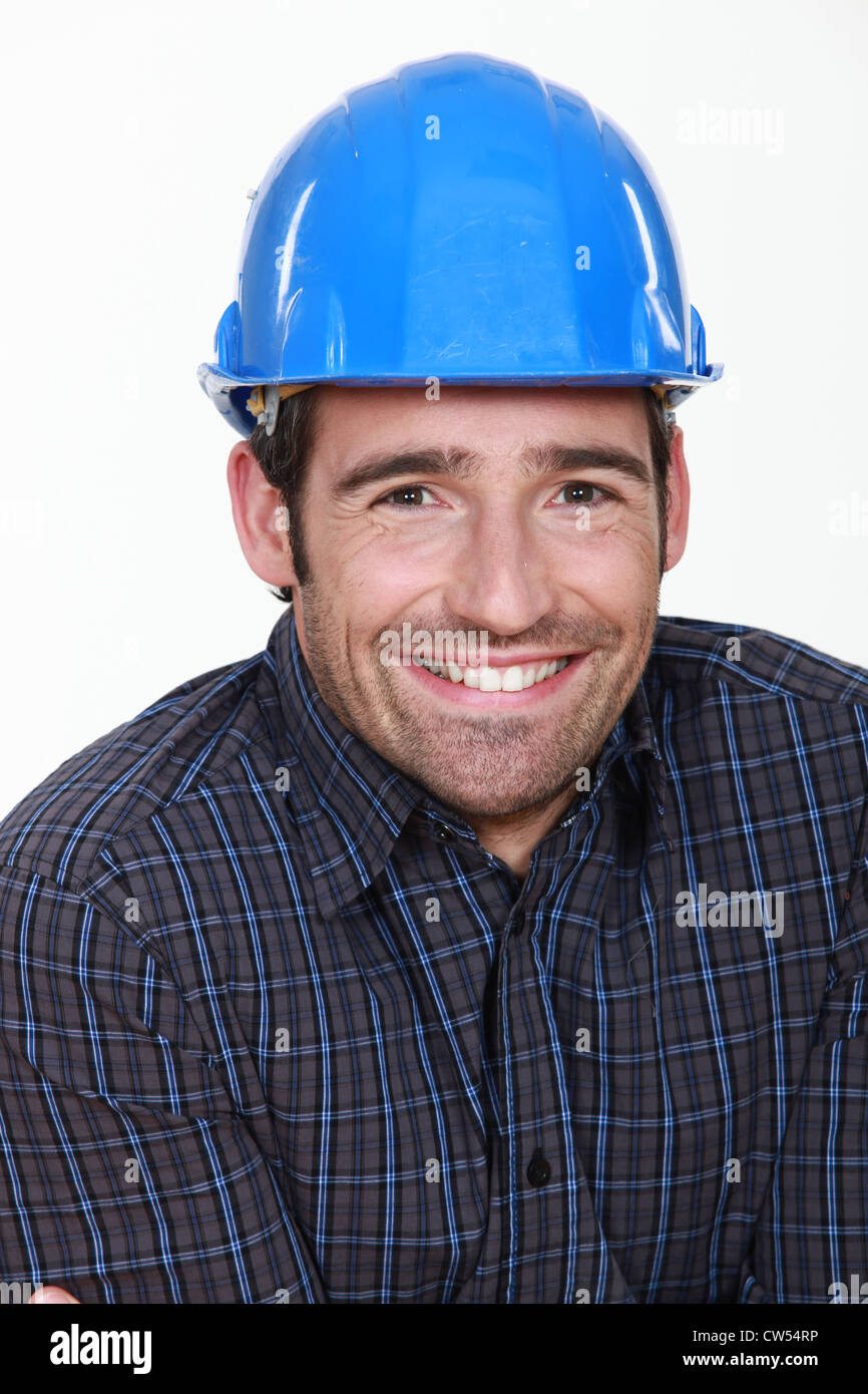 Happy manual worker Stock Photo - Alamy