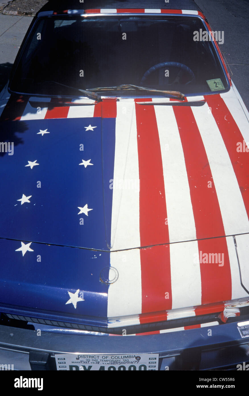 Automobile painted as an American flag Stock Photo - Alamy