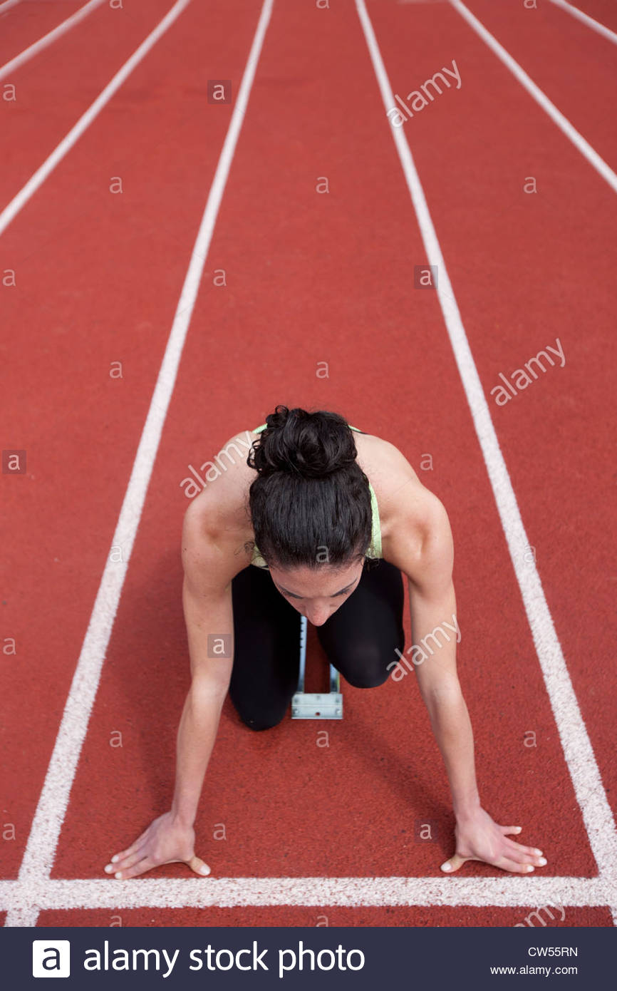 Female Sprinter Blocks High Resolution Stock Photography and Images - Alamy