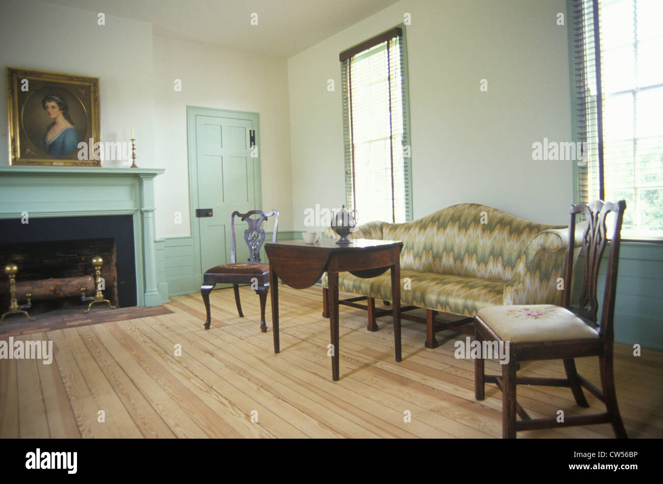 Interior of Red Hill, Patrick Henry's last home, Virginia Stock Photo ...