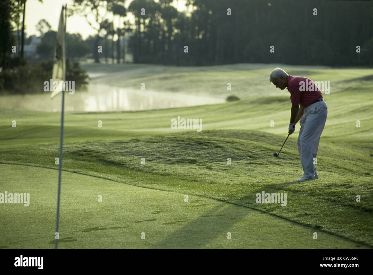 Senior man playing golf Stock Photo - Alamy
