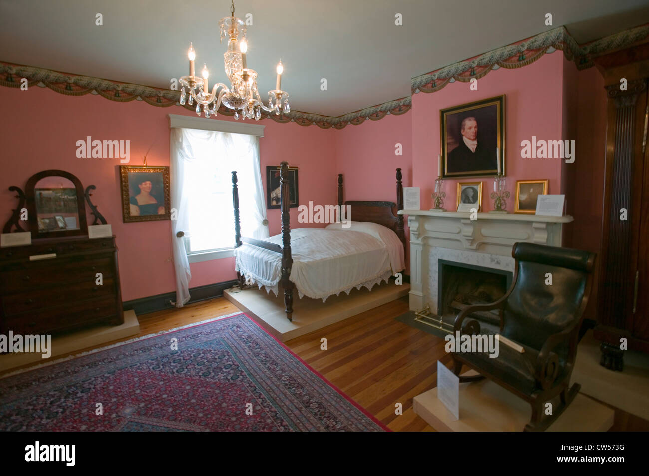 Interior bedroom of Ash Lawn-Highland Home of President James Monroe ...
