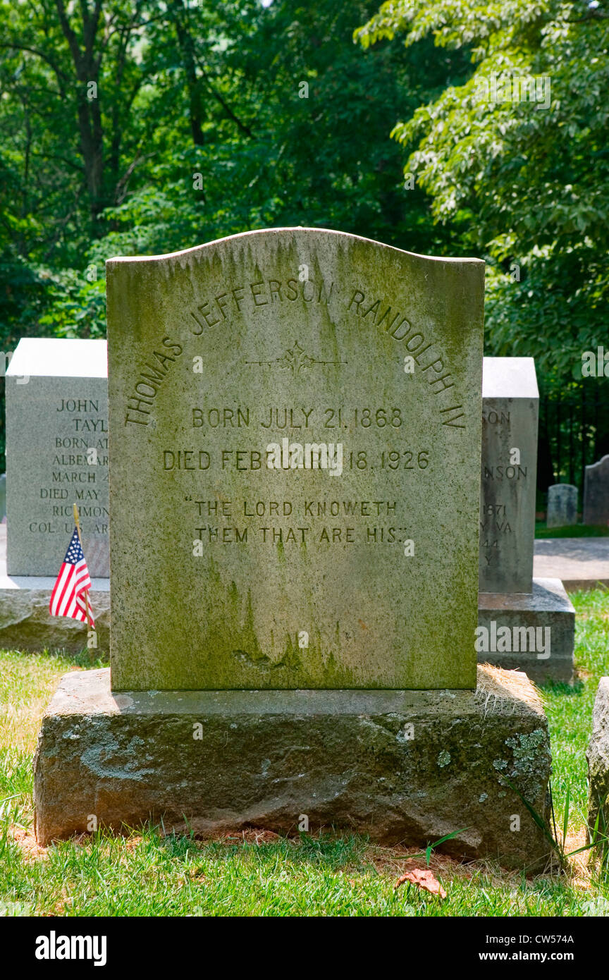 Randolph family tombstone in private Monticello Graveyard ...