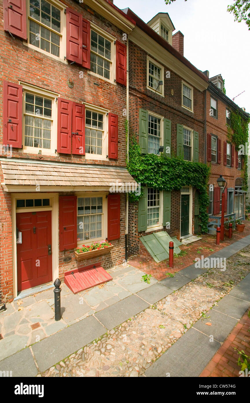 Colonial houses in philadelphia pennsylvania hi-res stock photography ...
