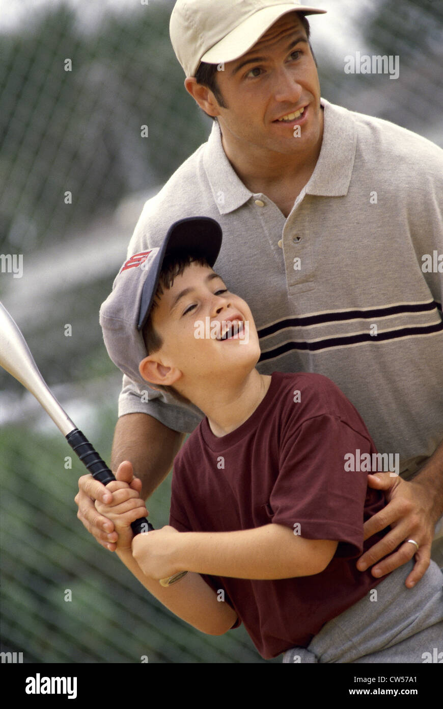 Father and his son playing baseball Stock Photo - Alamy