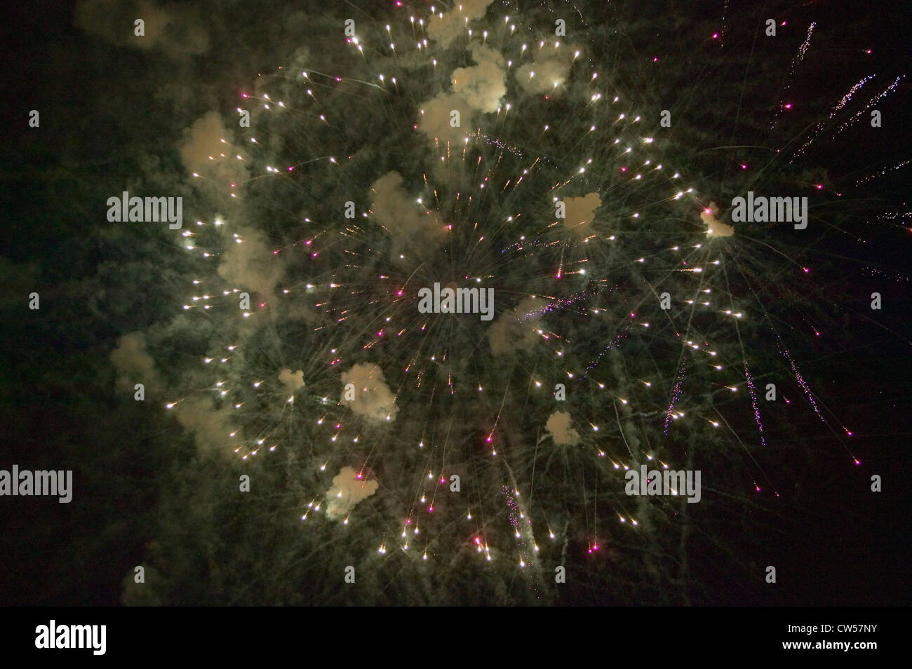 Fourth of July celebration with fireworks exploding, Independence Day ...