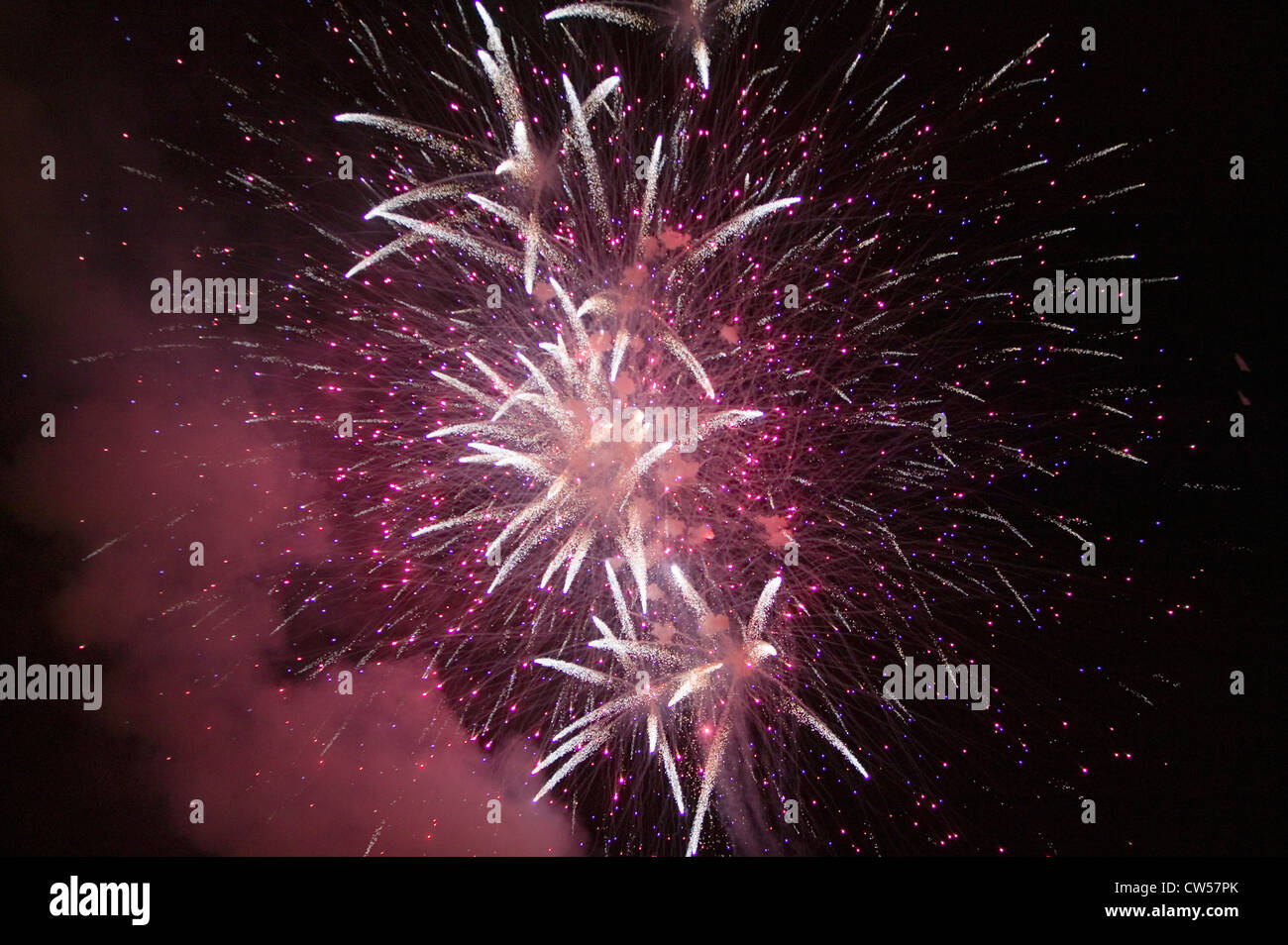 Fourth of July celebration with fireworks exploding, Independence Day ...