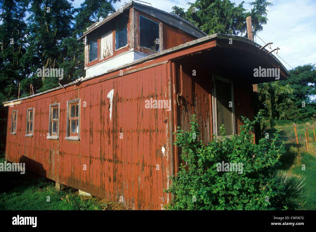 A red caboose house in Waynoka, Colorado Stock Photo - Alamy