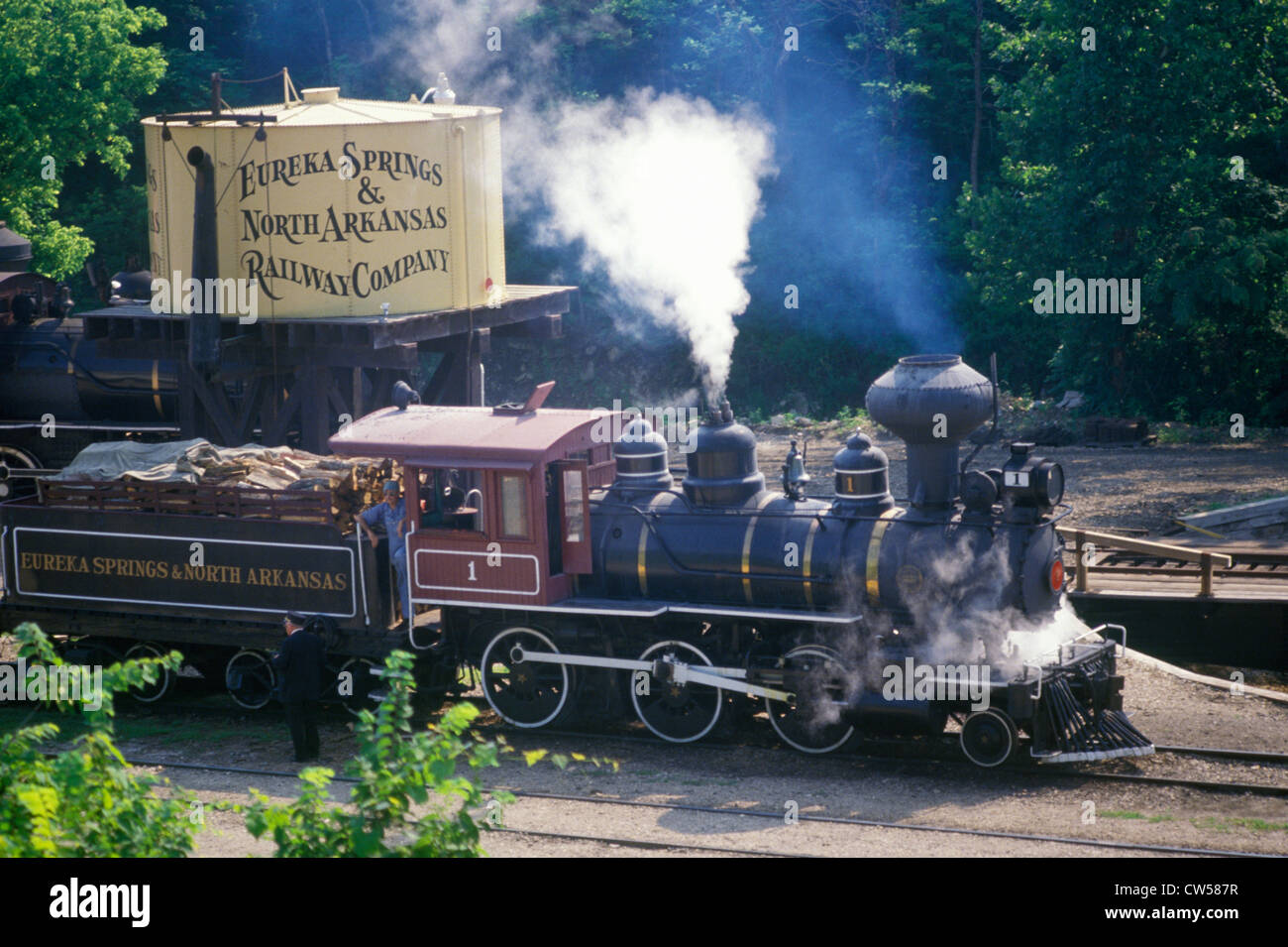 A standard gauge steam engine in Eureka Springs, Arkansas Stock Photo ...
