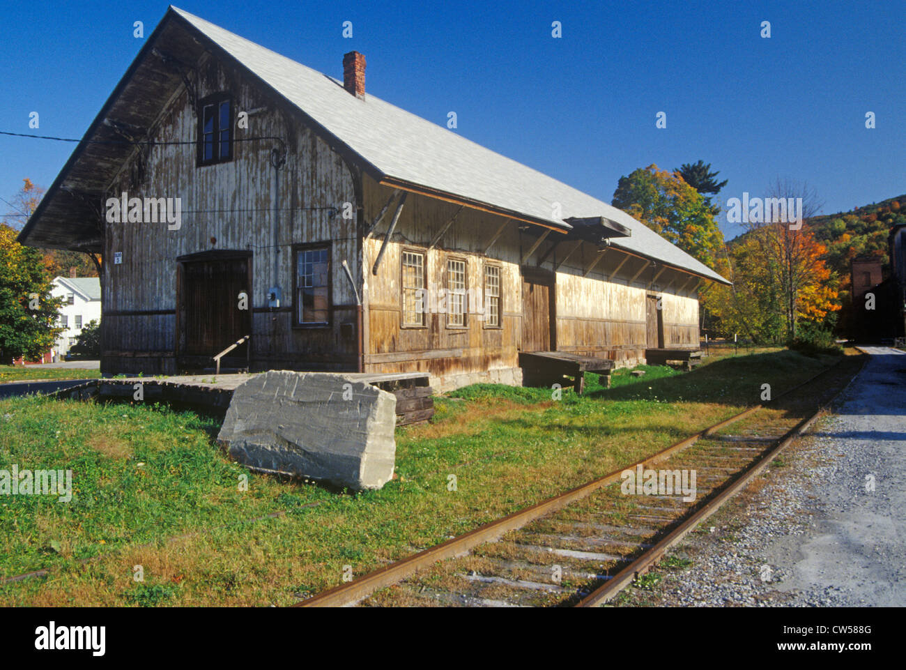 A deserted train station in Great Barrington, Massachusetts Stock Photo ...