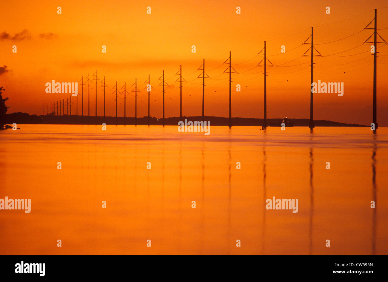 Telephone lines at Key West, FL Stock Photo - Alamy